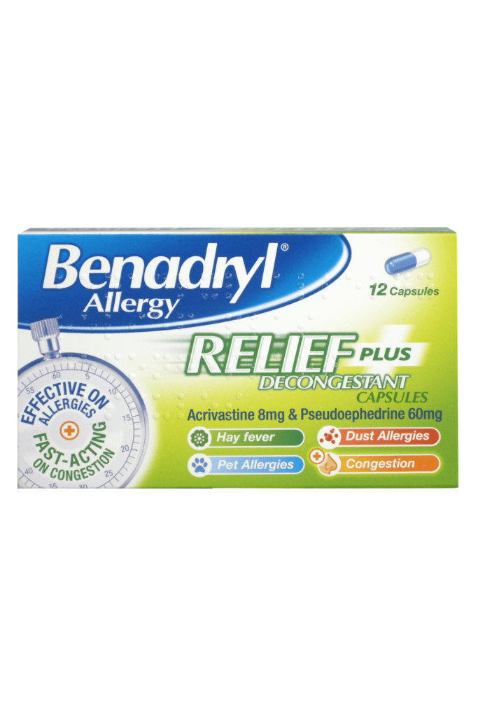 Buy Benadryl Plus Capsules Online | Allergy Relief | My Pharmacy